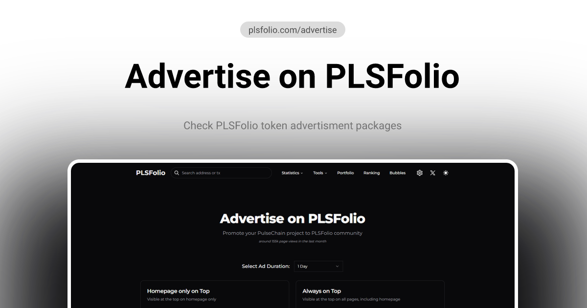 Advertise on PLSFolio